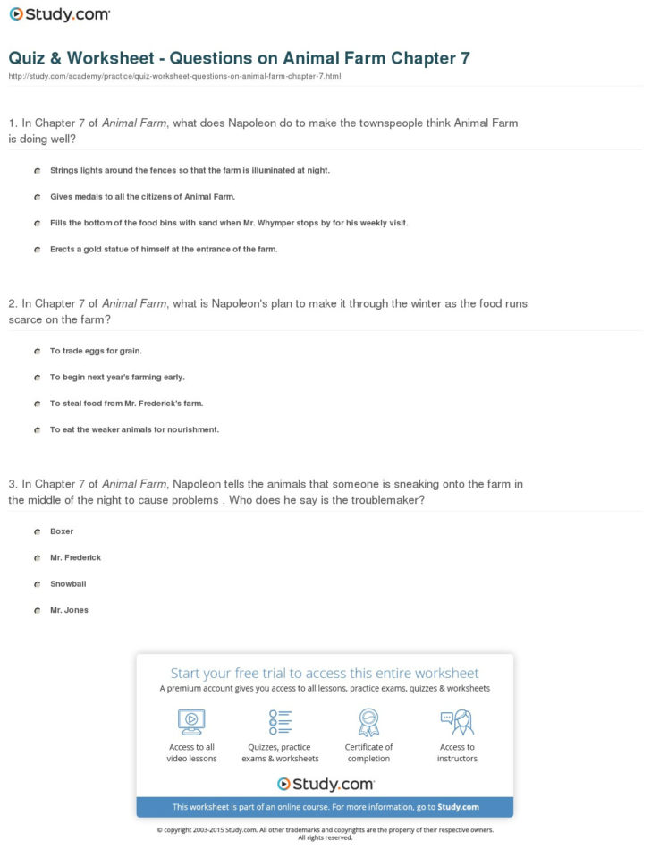 Animal Farm Chapter 7 Worksheet Answers — db-excel.com