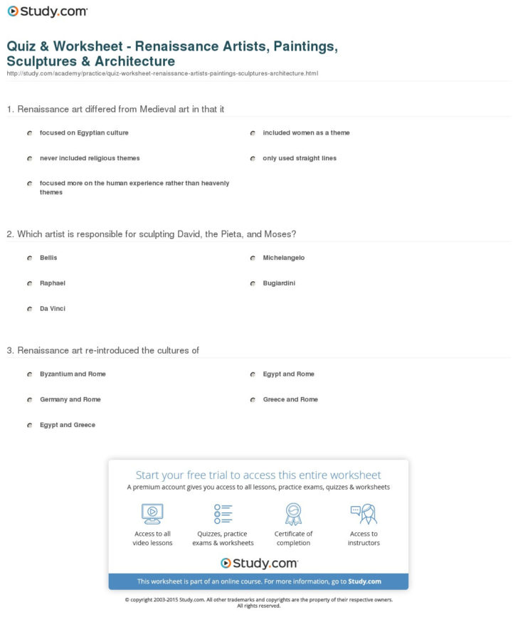 Art And Artist Of The Renaissance Worksheet — db-excel.com