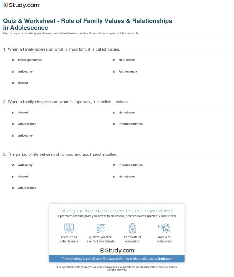 Family Roles Worksheet — db-excel.com