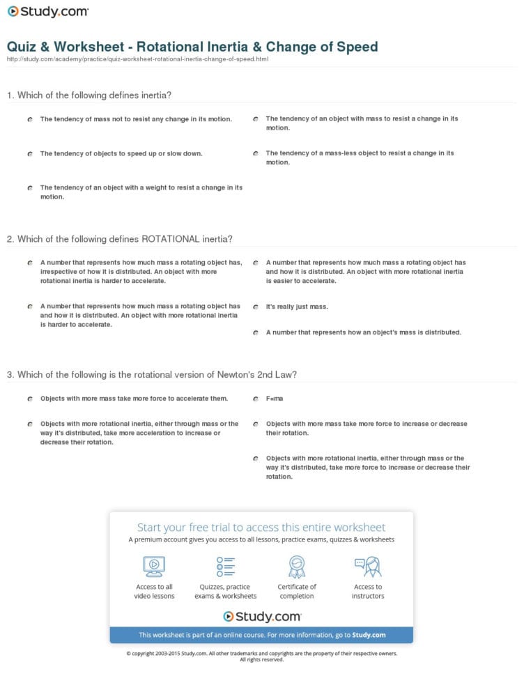 Inertia Worksheet Middle School — db-excel.com