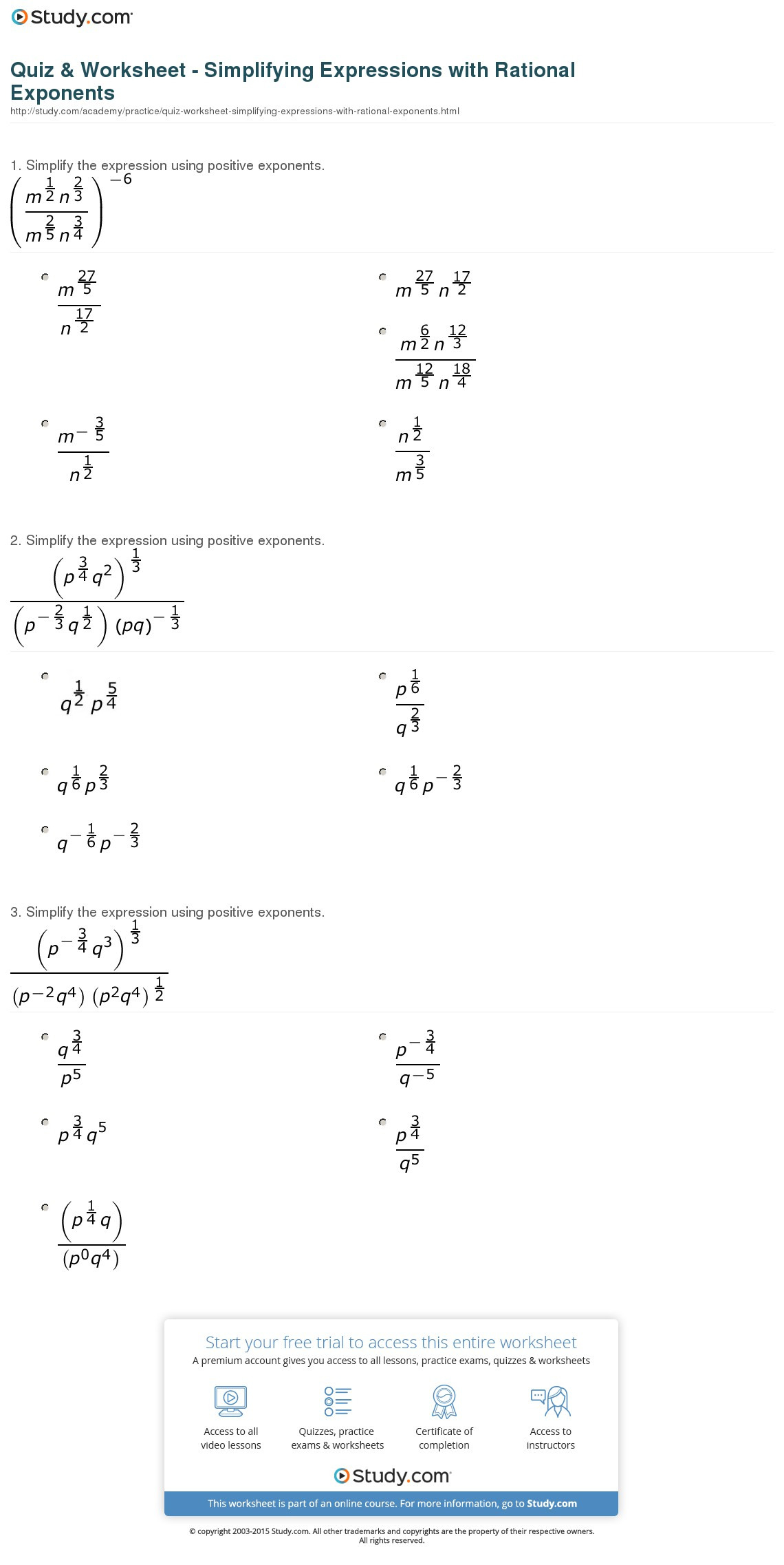 Algebra 3 Rational Functions Worksheet 1 Answer Key Db excel Algebra 3 Rational Functions Worksheet 1 Answer Key Db excel