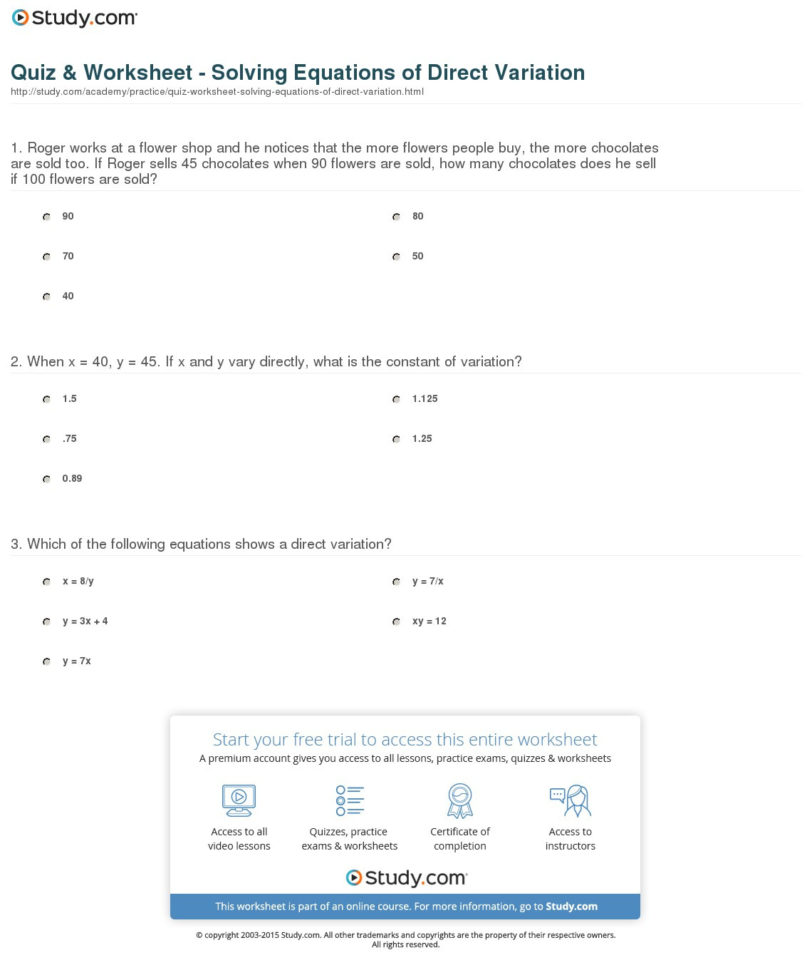 Direct Variation Worksheet — db-excel.com