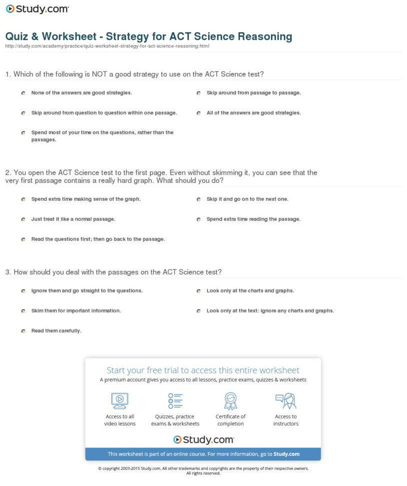 Act Prep Science Worksheets — db-excel.com