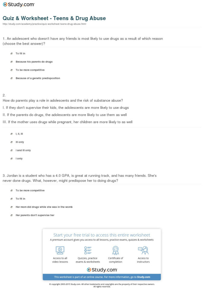 Drug Education Worksheets — db-excel.com