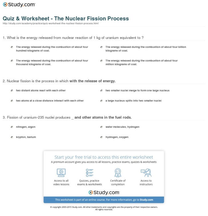 Quiz Worksheet The Nuclear Fission Study — db-excel.com
