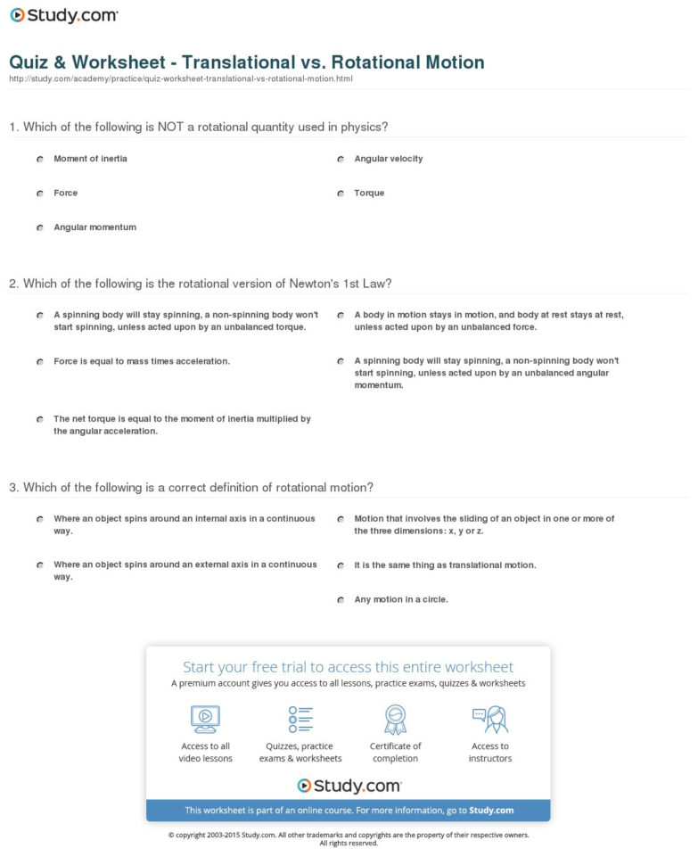 Rotational Motion Worksheet Answer Key — db-excel.com
