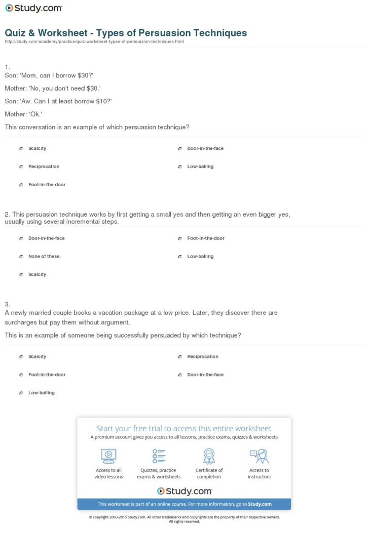 Persuasive Techniques Worksheets — db-excel.com