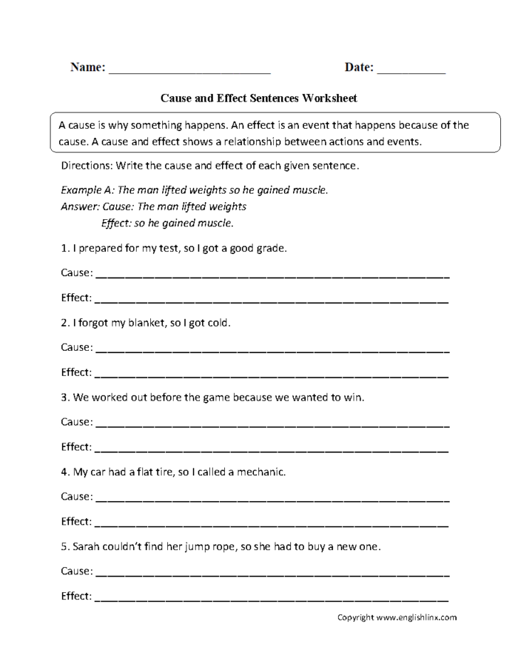 Cause And Effect Worksheets 2Nd Grade — db-excel.com