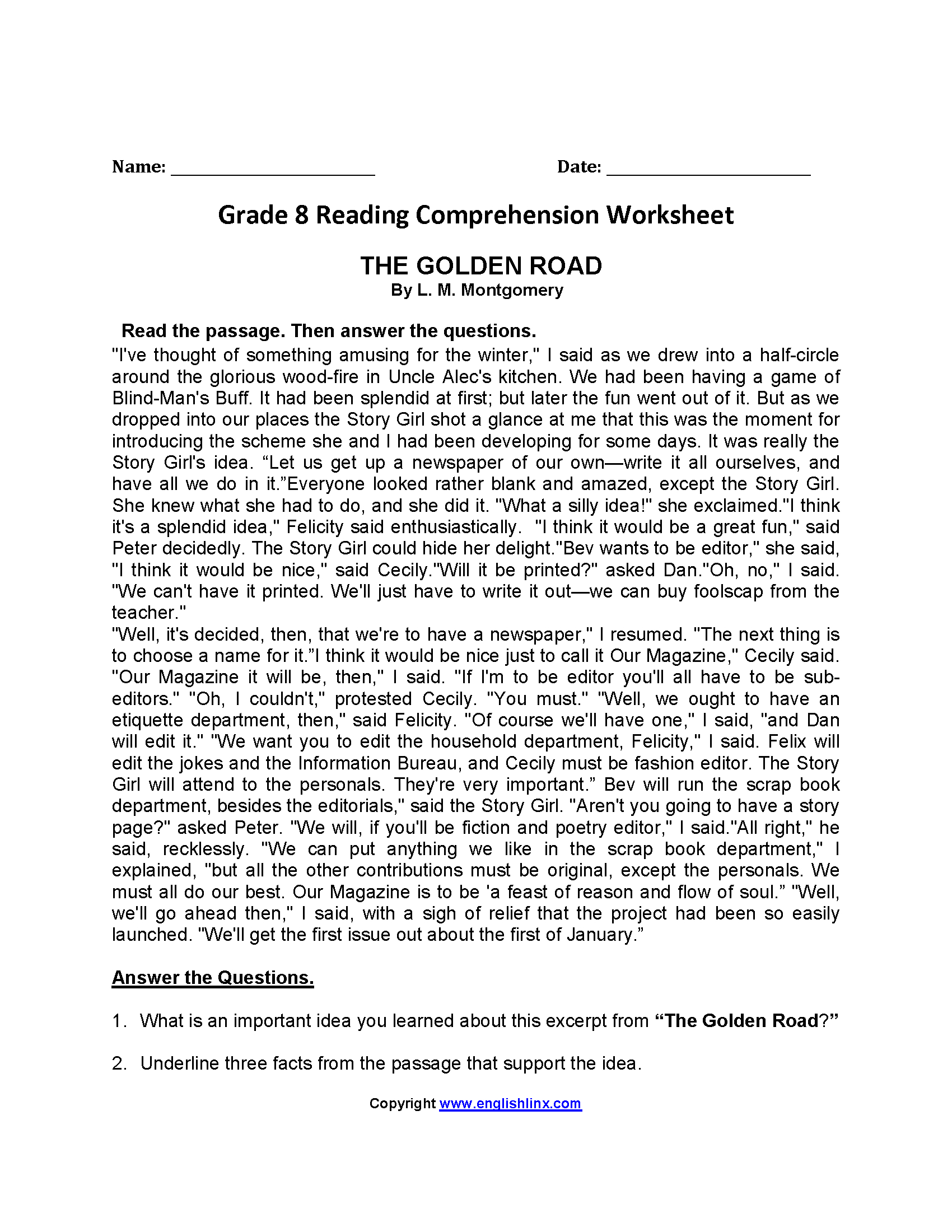Reading Worksheets Eighth Grade Reading Worksheets Db excel Reading Worksheets Eighth Grade Reading Worksheets Db excel