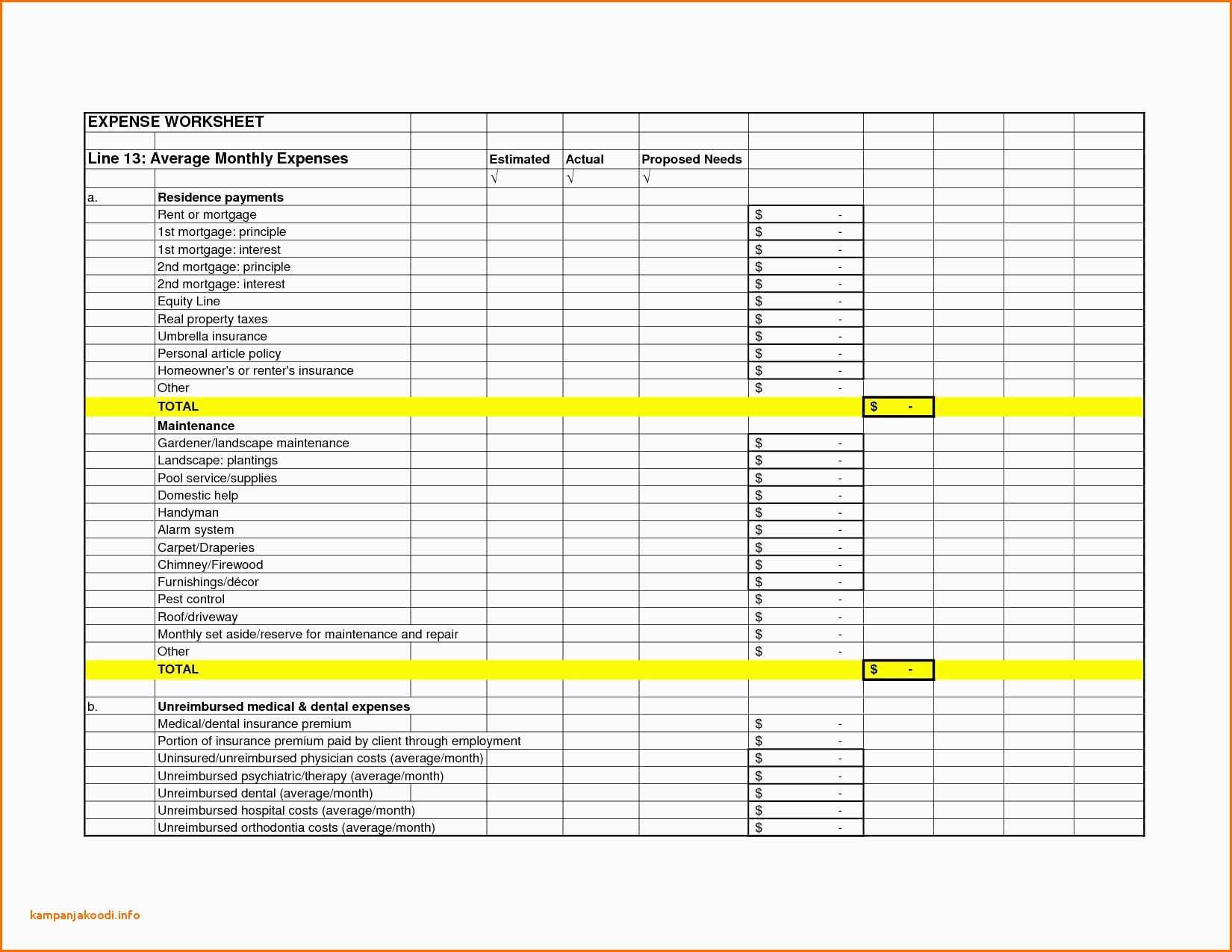 Rental Income And Expense Worksheet Db excel