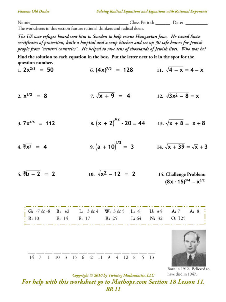 Rational Exponents Equations Worksheet — db-excel.com