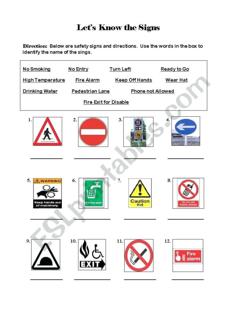 Safety Signs Worksheets – Turnkeyprintco — db-excel.com