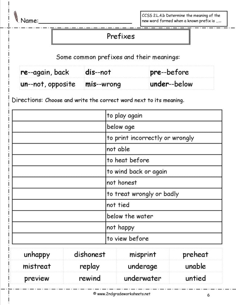 Prefix Worksheets 3Rd Grade — db-excel.com