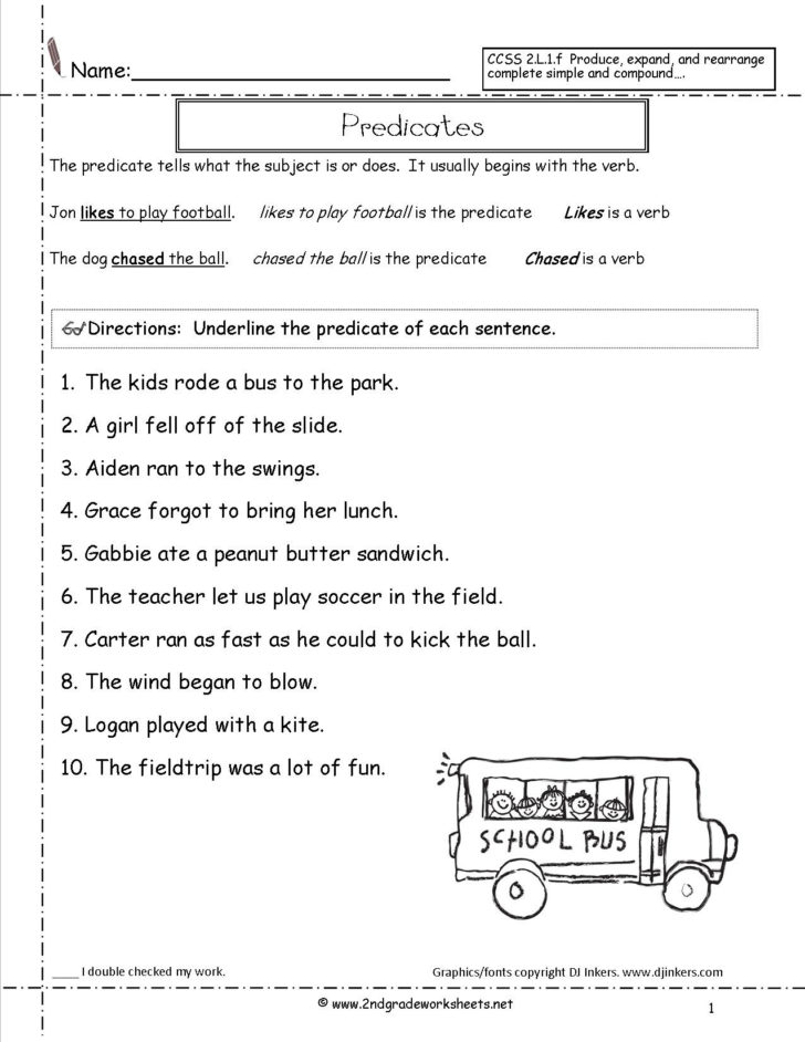 Second Grade Sentences Worksheets Ccss 2L1F Worksheets — db-excel.com