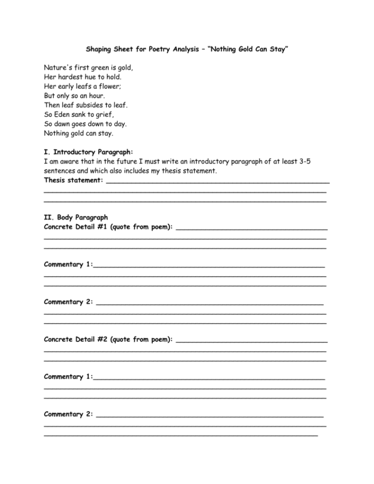 Poetry Analysis Worksheet — db-excel.com