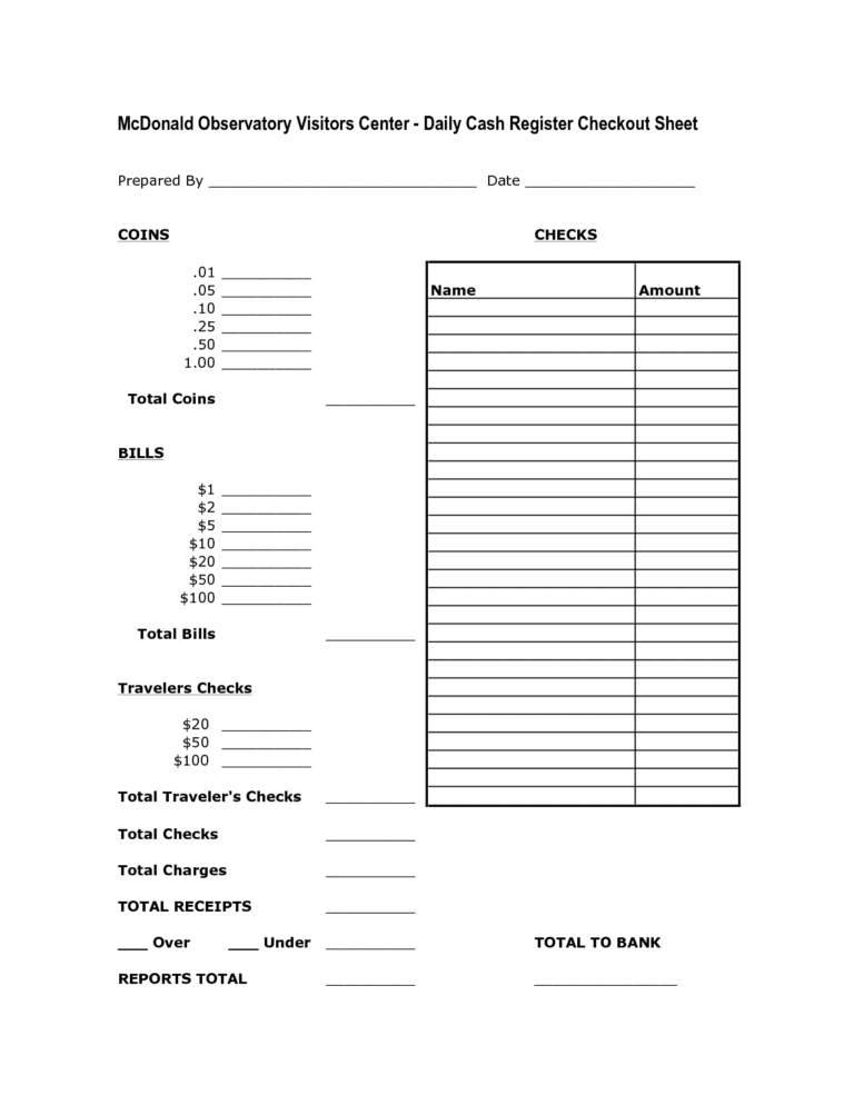 Sheet Best Photos Of Cash Register Printable Petty — db-excel.com