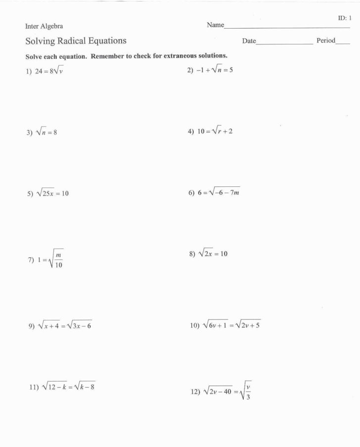 Simplifying Radical Expressions Worksheet Answers — db-excel.com Simplifying Radical Expressions Worksheet Answers — db-excel.com