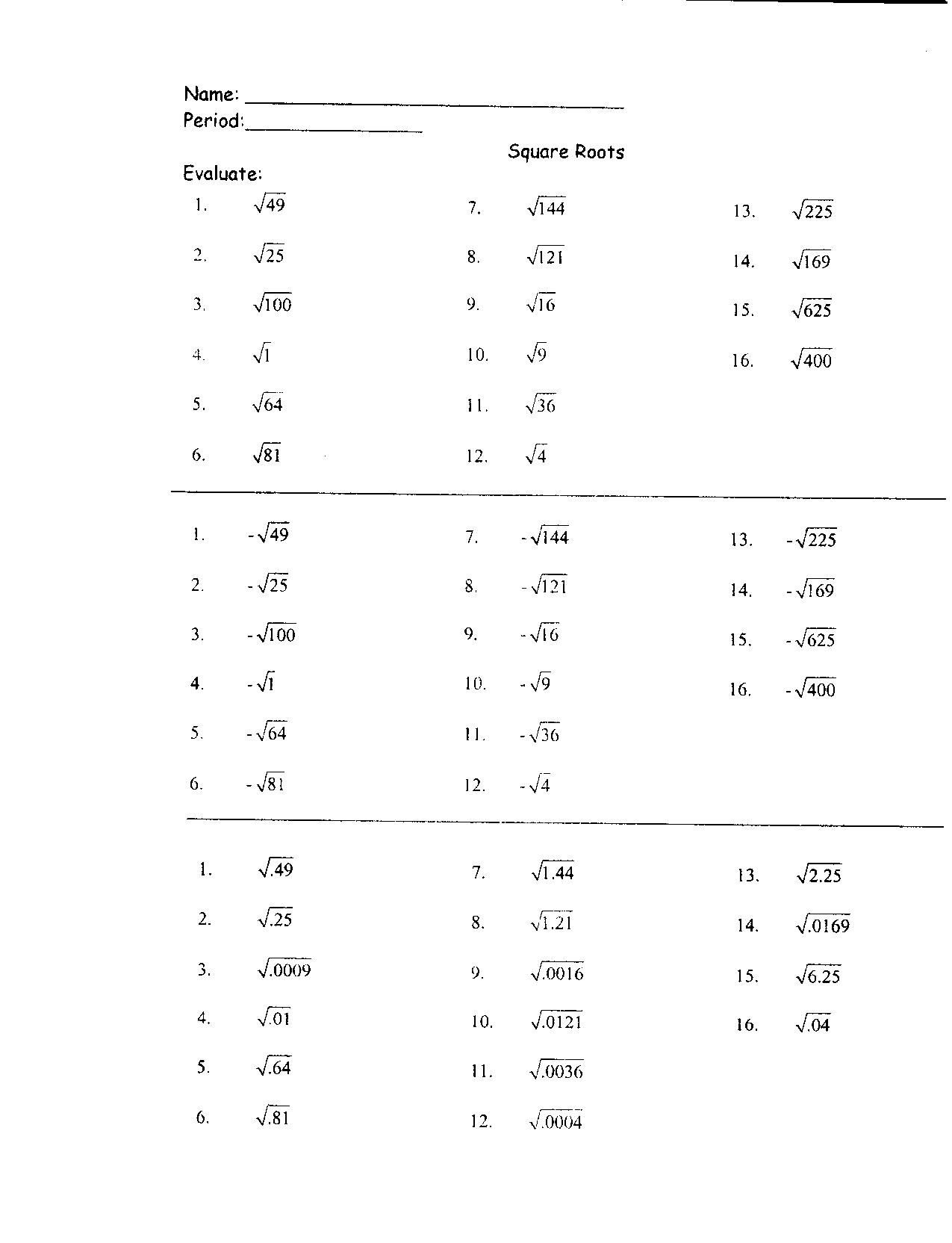 Simplifying Radicals Worksheet With Answers Db excel