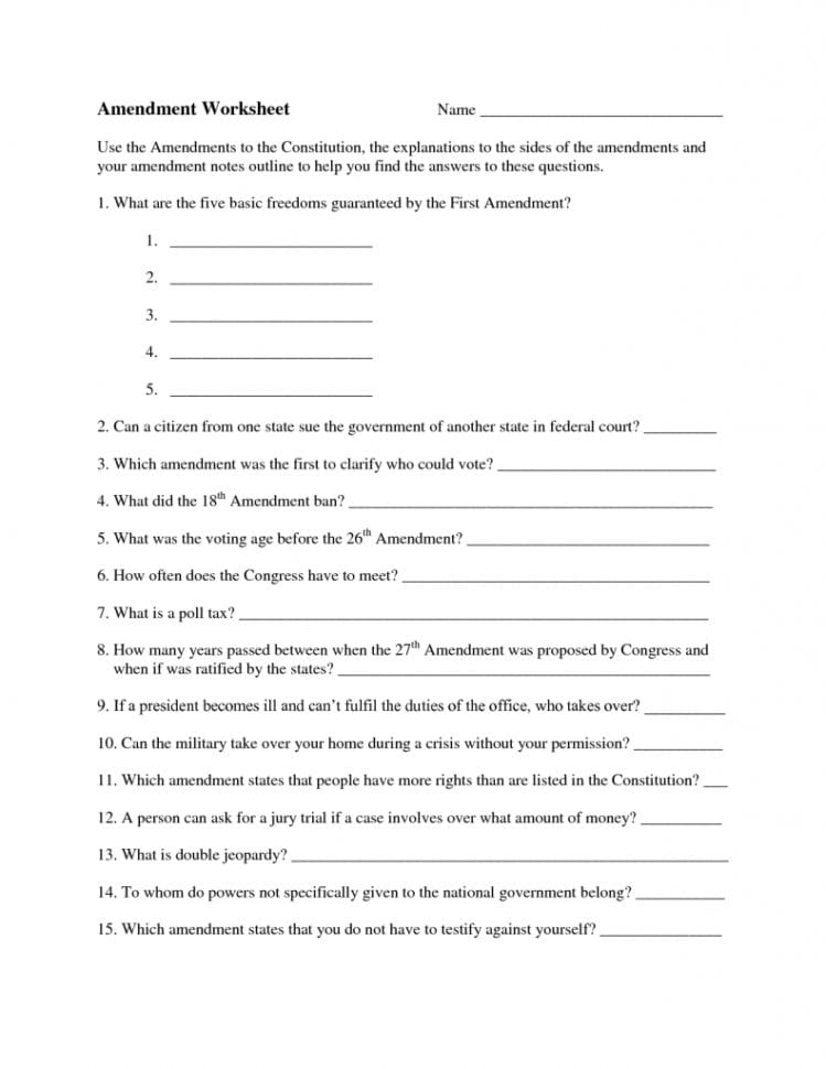 Six Big Ideas In The Constitution Worksheet Answers Handout 1 — db ...