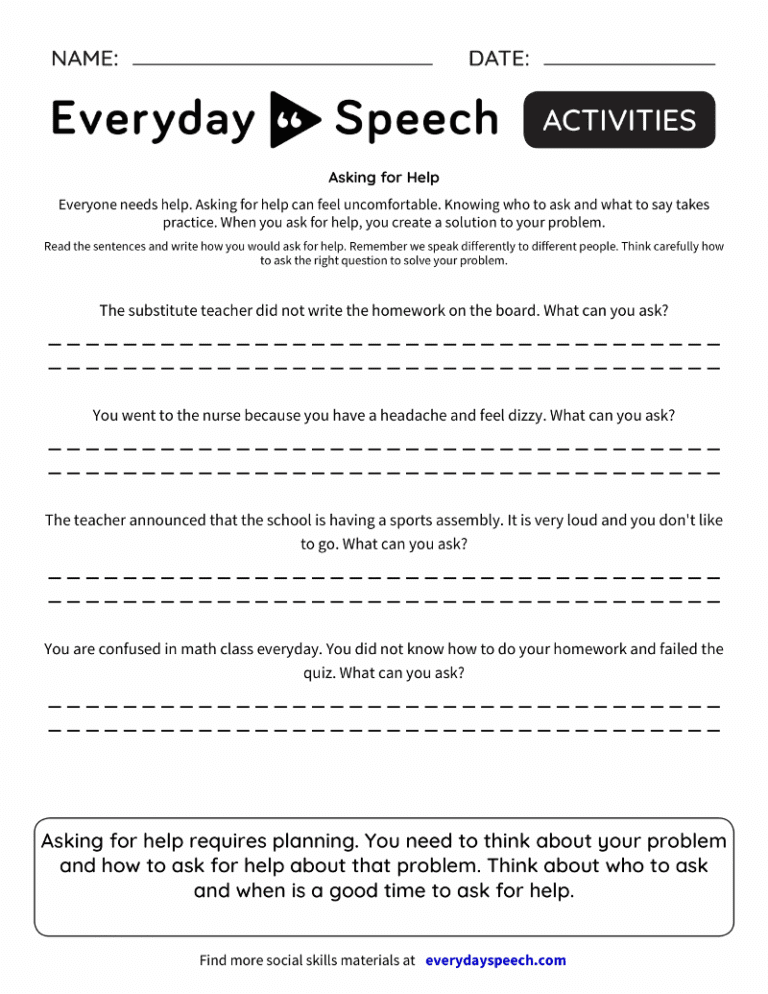 Social Interaction Worksheets — db-excel.com