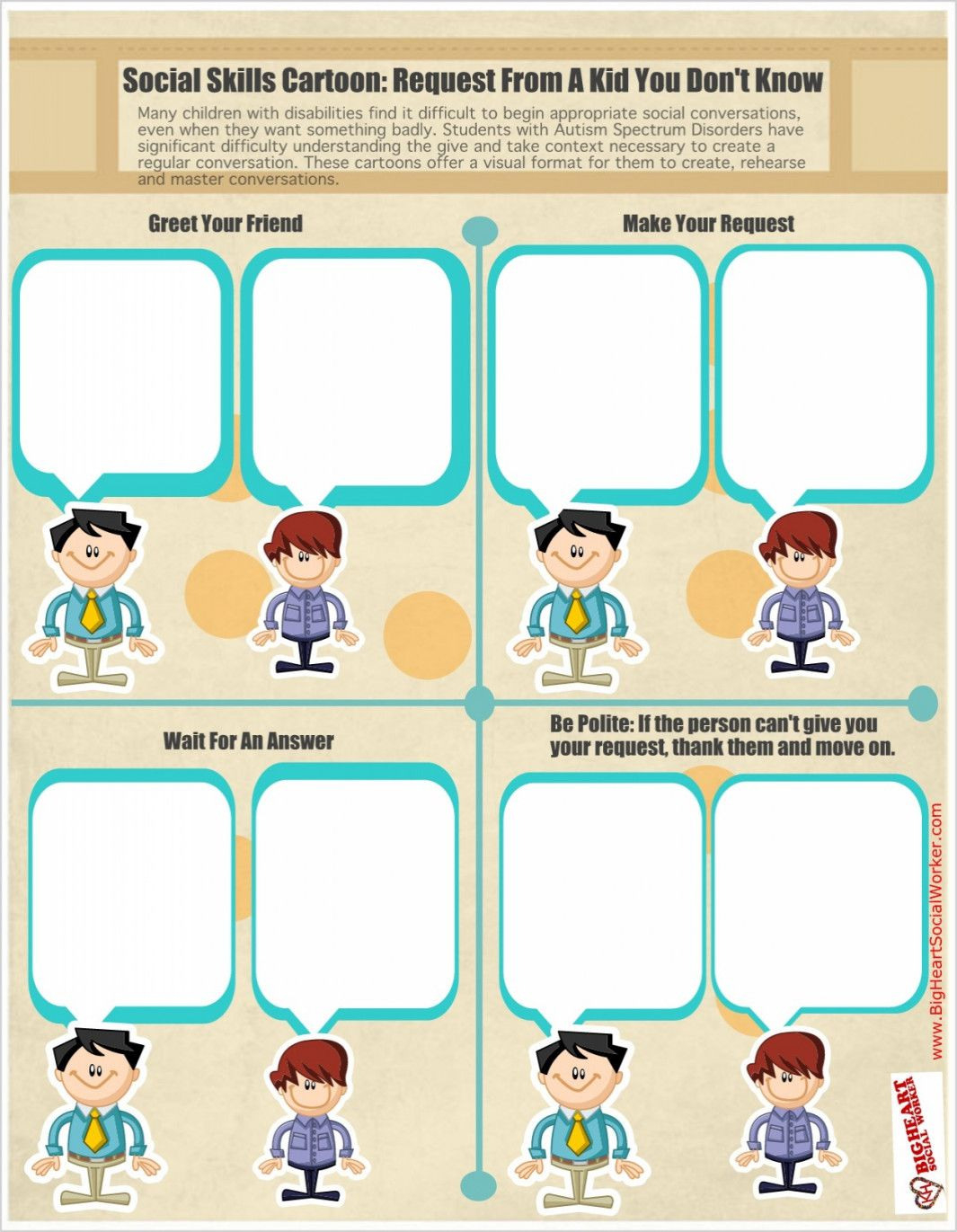 Social Skills Worksheets For Autism Db excel