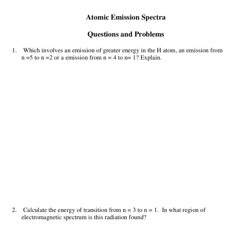 Solved Atomic Emission Spectra Questions And Problems 1 — db-excel.com