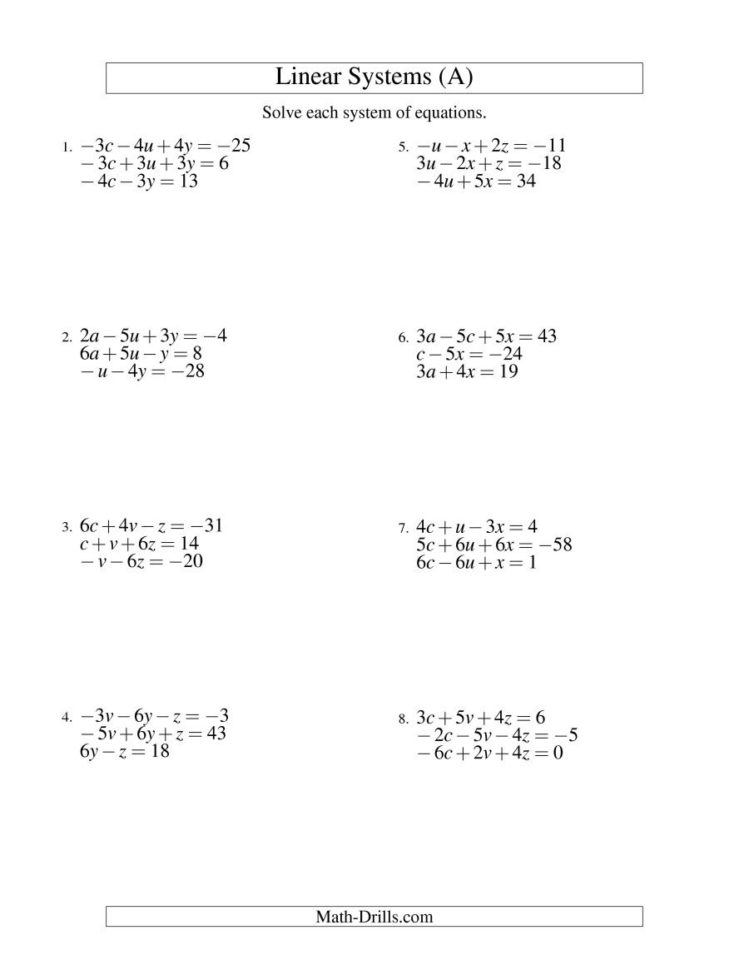 Solving Equations With Variables On Both Sides Worksheet 8Th Grade — db-excel.com