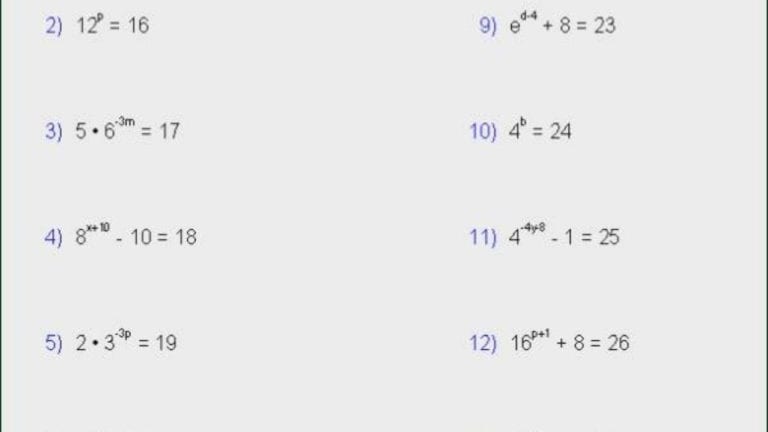 Logarithmic Equations Worksheet With Answers — db-excel.com