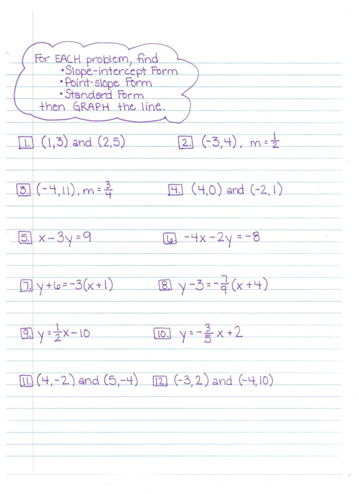 Standard Form Of Linear Equation Worksheet Kuta Softre — Db