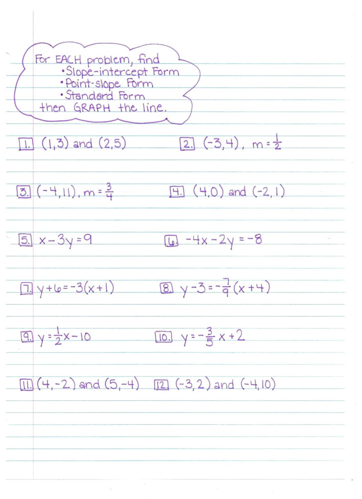 Standard Form Of Linear Equation Worksheet Kuta Softre — db-excel.com