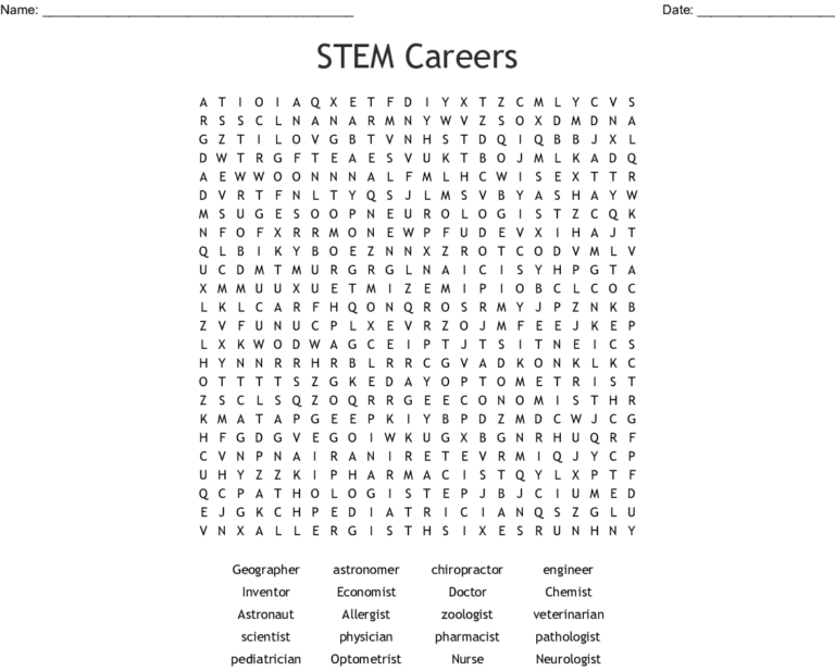 Stem Careers Worksheet 1 Answers — db-excel.com