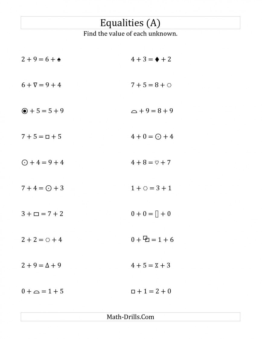 Algebra Worksheets Grade 6 Db excel