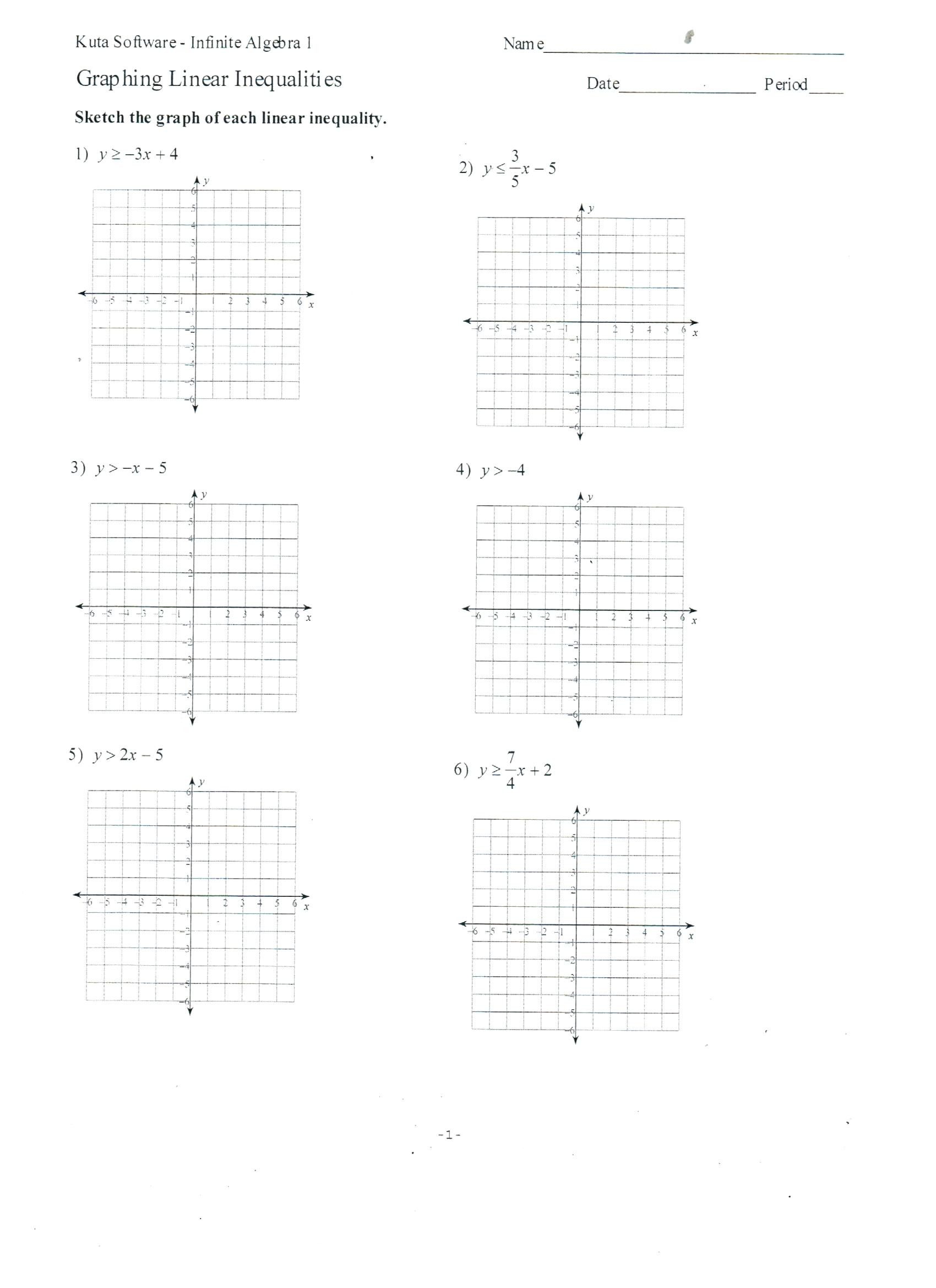 Systems Of Equations And Inequalities Worksheet Math Db excel