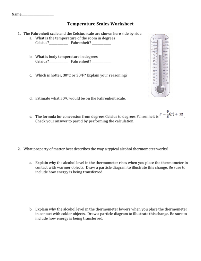 Temperature Scales Worksheet Answers — db-excel.com
