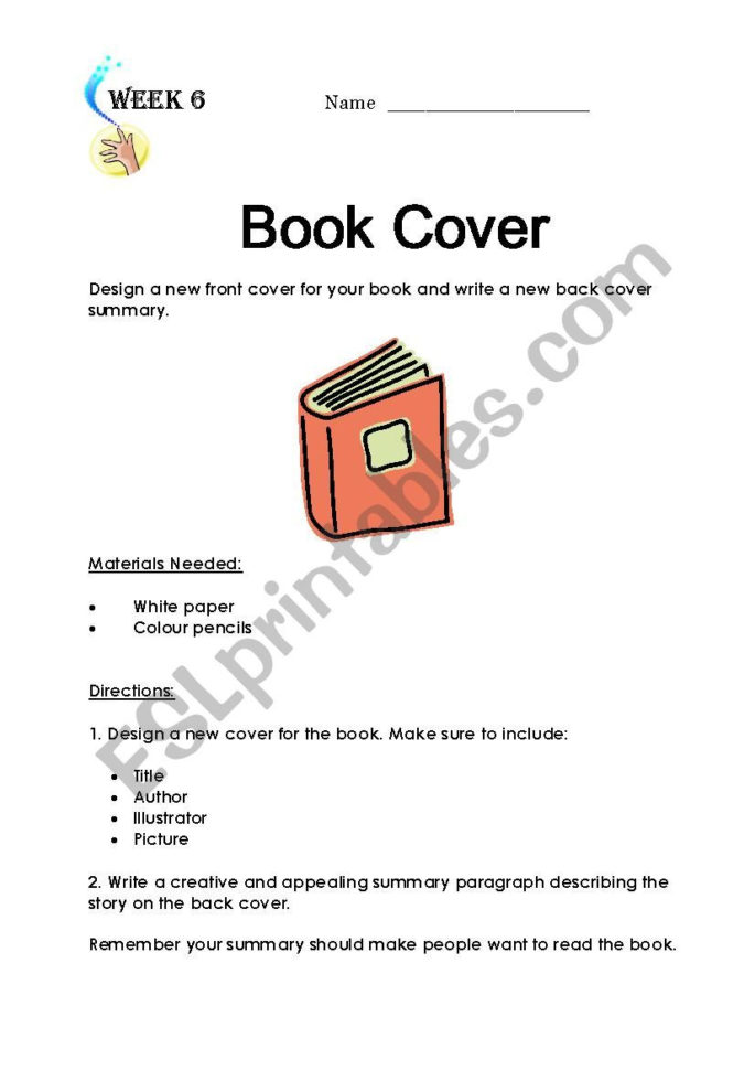 Design A New Book Cover Worksheet — db-excel.com