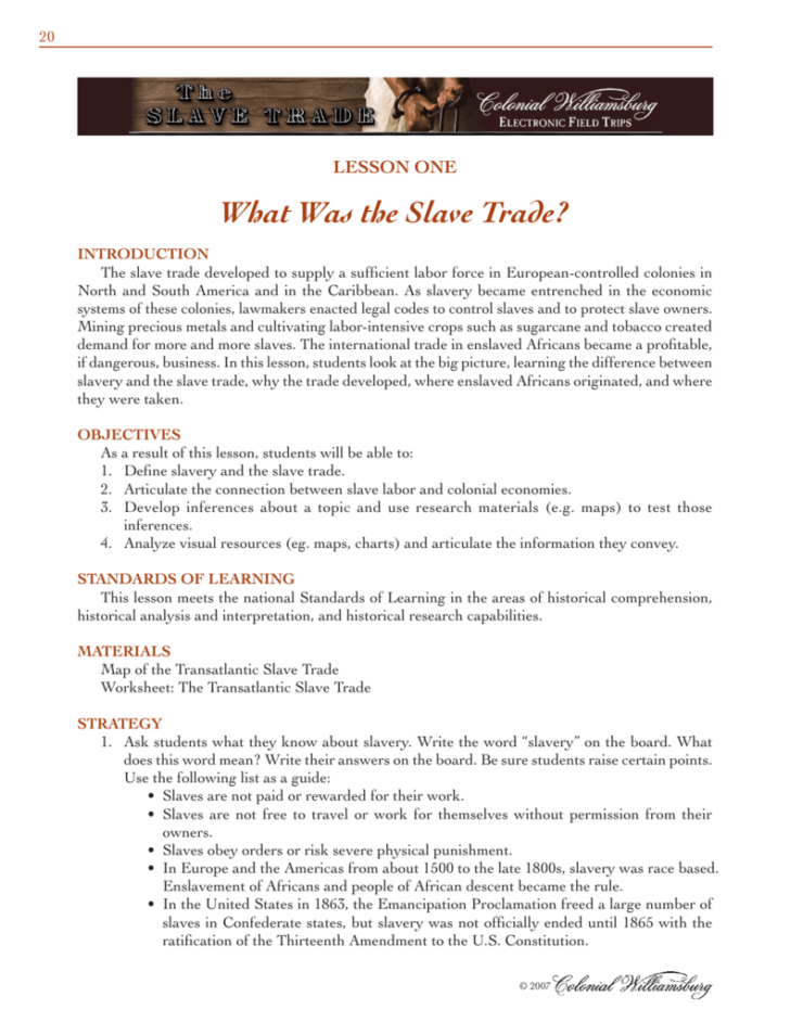 The Colonial Williamsburg Foundation Worksheet — db-excel.com