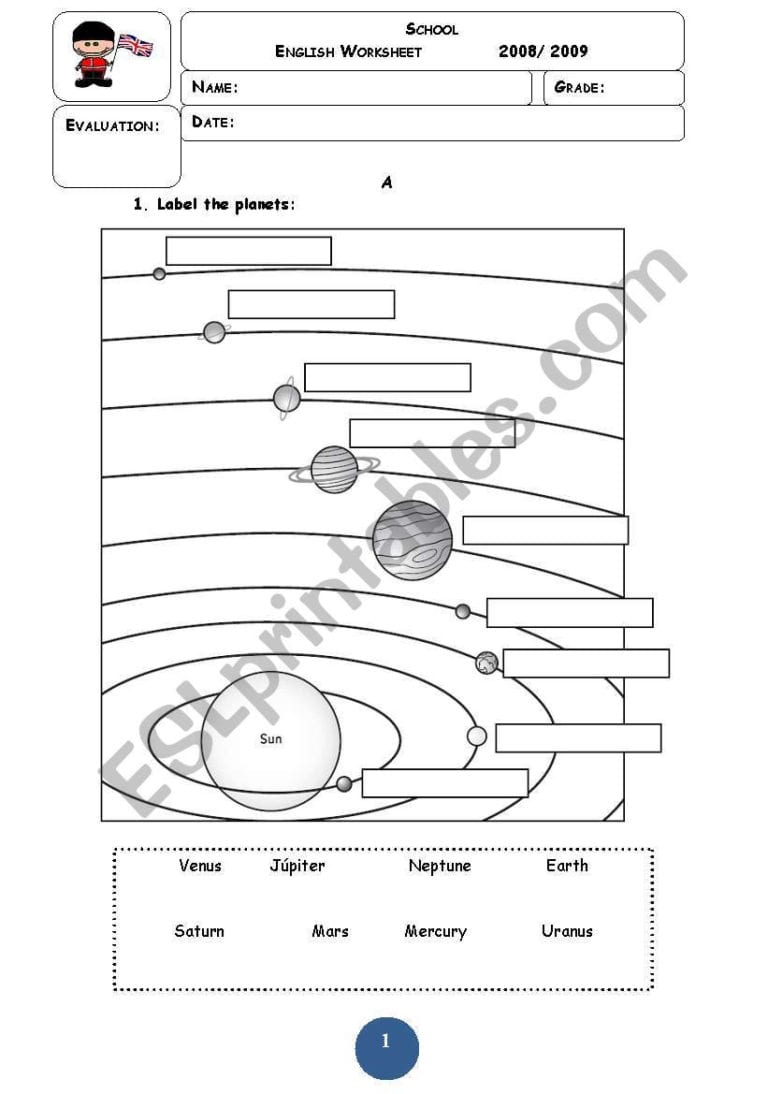 Label The Planets Worksheet — db-excel.com