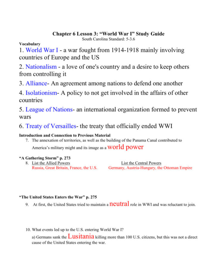 The United States Entered World War 1 Worksheet Answers — db-excel.com