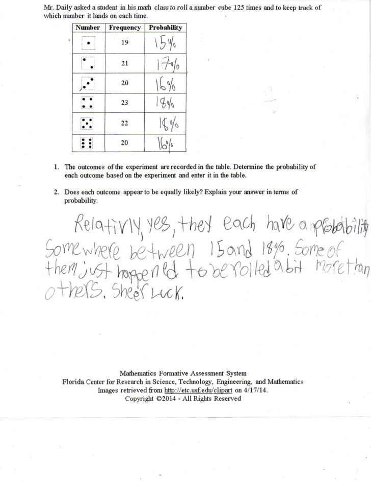 Theoretical And Experimental Probability Worksheet 7Th Grade — db-excel.com