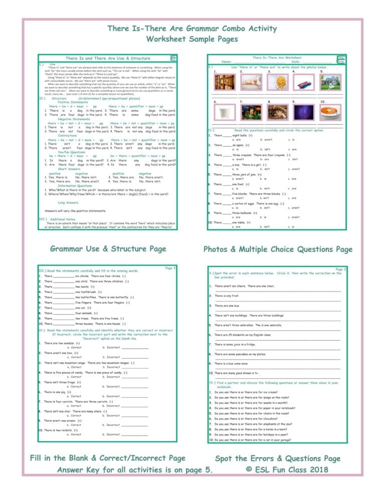 There Isthere Are Grammar Combo Activity Worksheets — db-excel.com