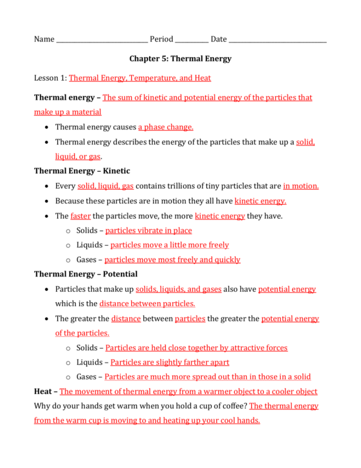 Thermal Energy Temperature And Heat Worksheet — db-excel.com