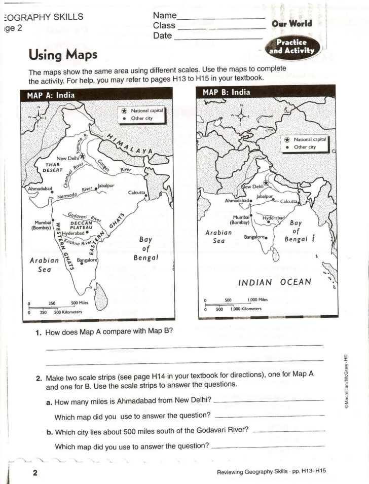 Map Skills Worksheets Middle School — db-excel.com