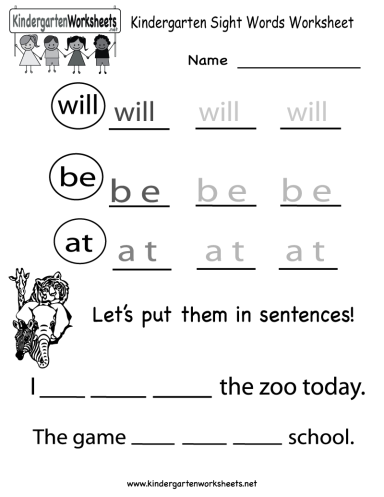 Tracing Sight Words Worksheets Kindergarten Printable — db-excel.com