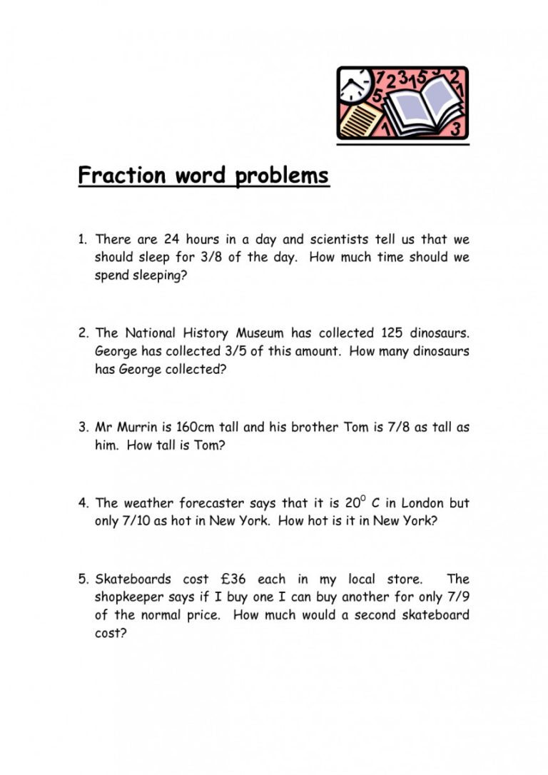Fraction Word Problems 7Th Grade Worksheet — db-excel.com