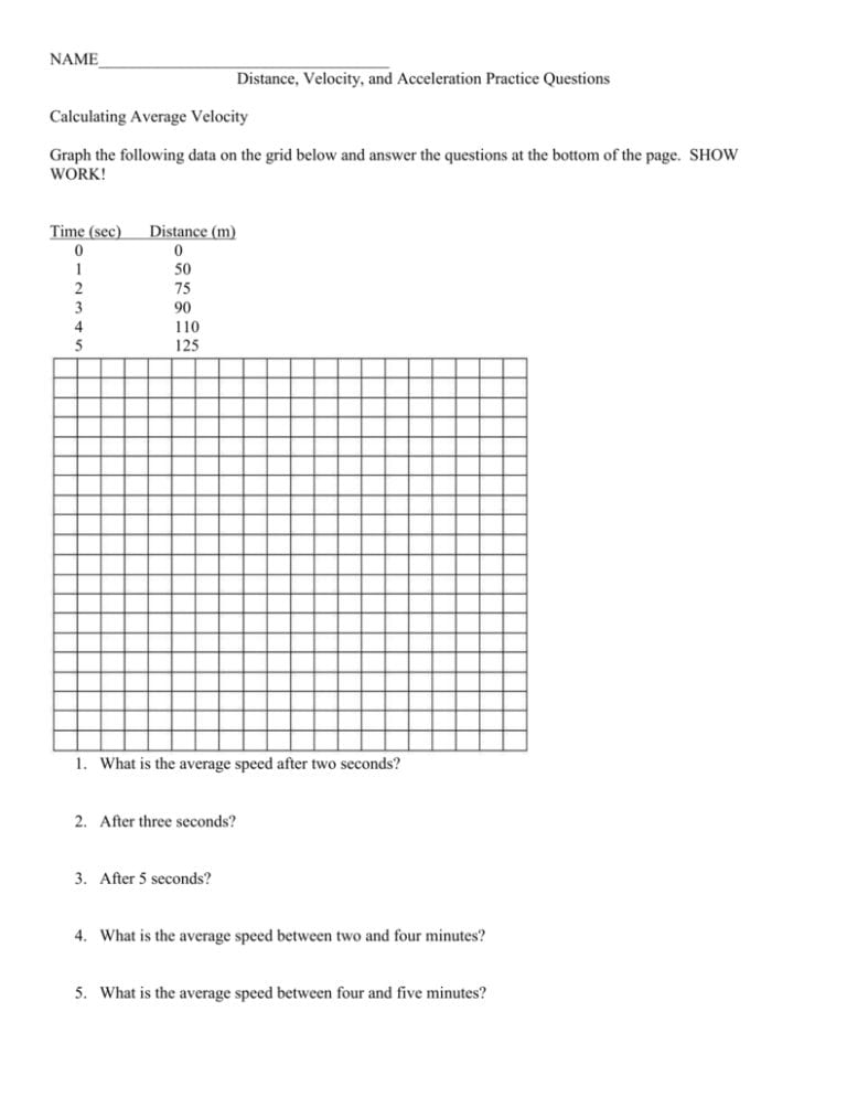 Graphing Acceleration Worksheet — db-excel.com