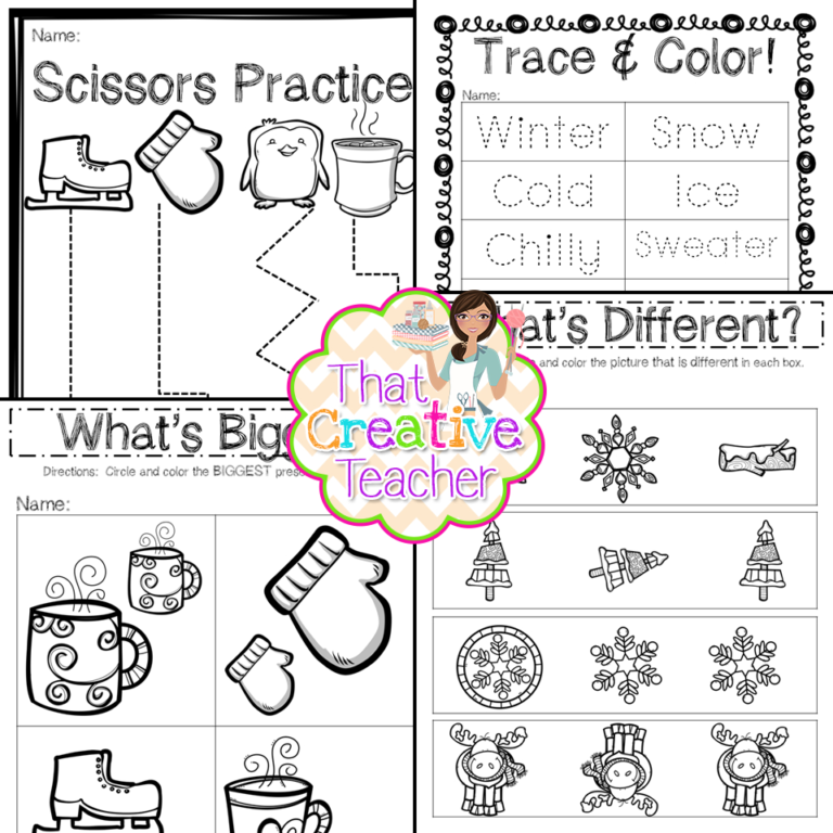 Winter Tracing Worksheets Printable Coloring Page For Kids — db-excel.com