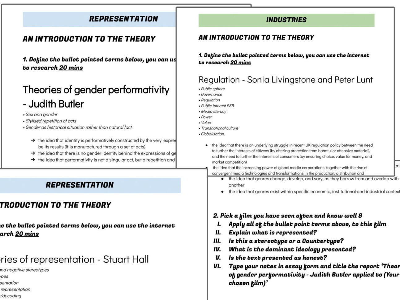 Wjec Media A Level Industries Industry Worksheets Hesmondhalgh Curran ...