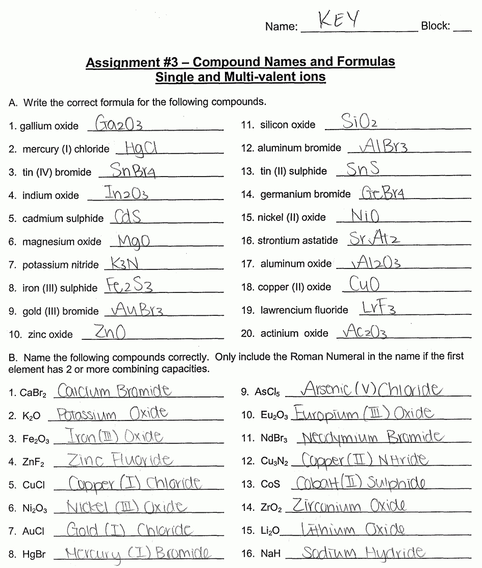 Worksheet Chemical Formula Writing Worksheet Worksheet Db excel