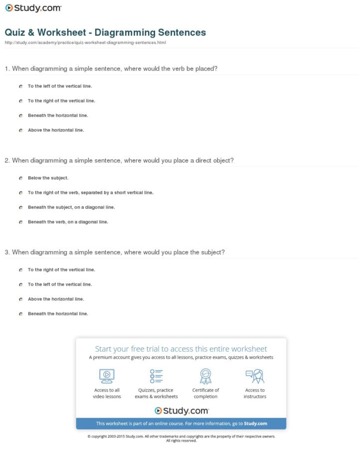 Diagramming Sentences Worksheets With Answers — db-excel.com