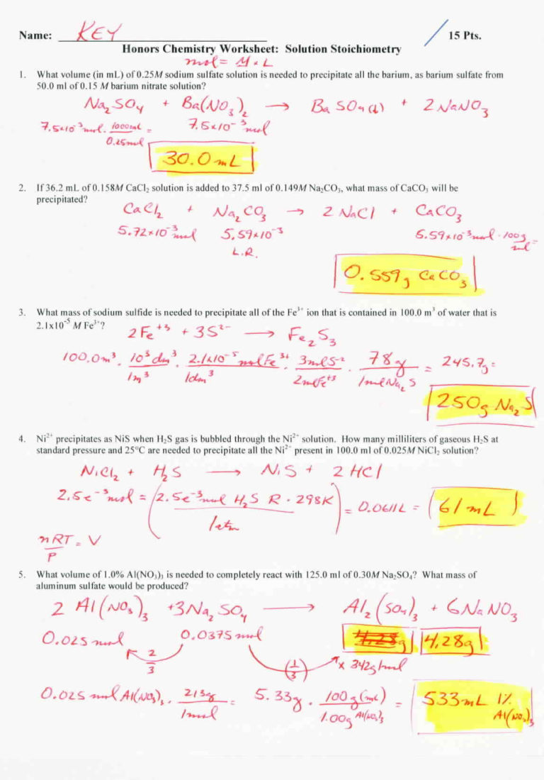 Worksheet Gas Stoichiometry Worksheet Ideal Gas Law — db-excel.com